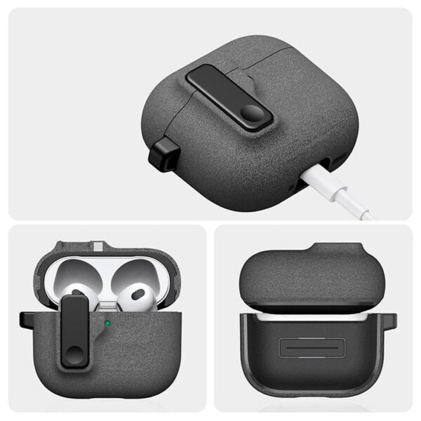 AirPods 4 - Protector con llavero y seguro inteligente, material rígido ...